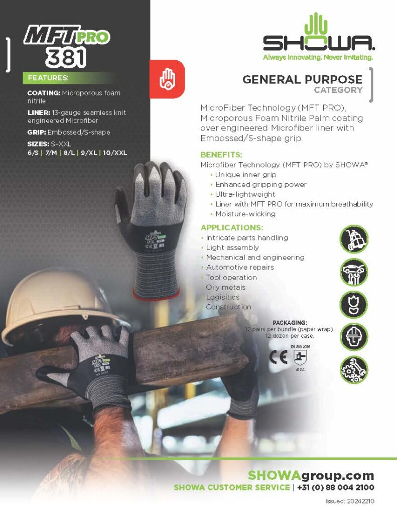 SHOWA Gloves MFT PRO 381 · General Purpose Gloves